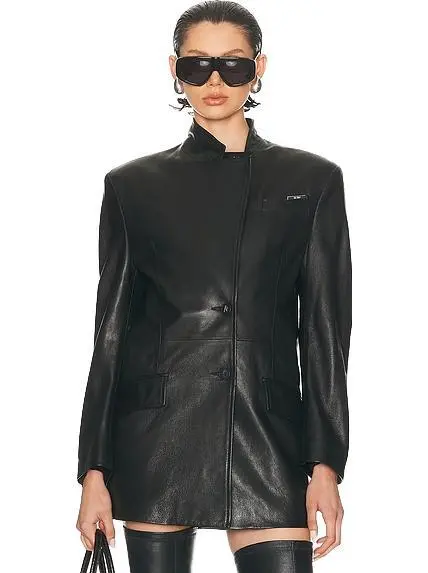 Attico Leather Jacket - Black