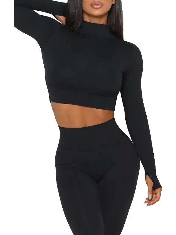 BOMBSHELL SPORTSWEAR Cropped Pullover - Black