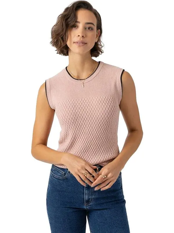 SAINT + SOFIA Honeycomb Sleeveless Rib Knit - Pale Pink