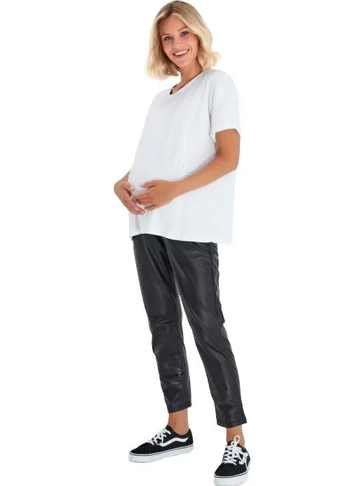 ACCOUCHEE Anytime Anywhere Maternity/nursing T-shirt With Side Zips - White