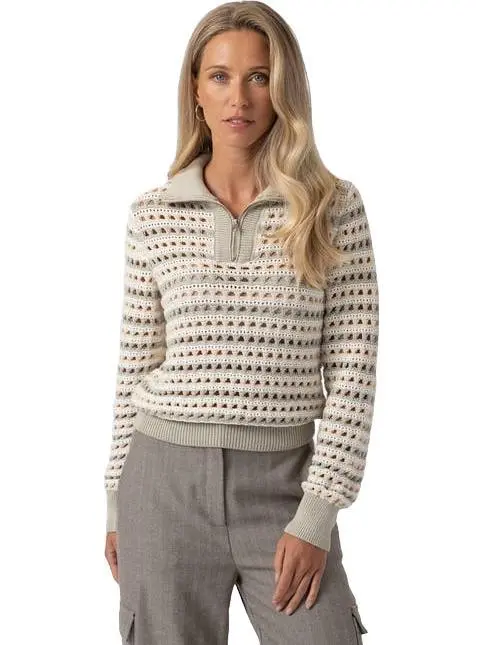 SAINT + SOFIA Ester Quarter Zip Knit - Beige