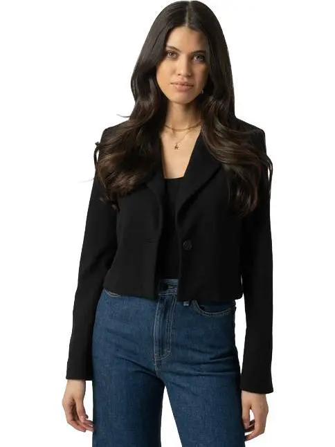 SAINT + SOFIA Astrid Cropped Blazer - Black