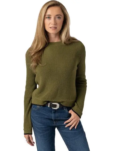 SAINT + SOFIA Remy Crop Sweater - Khaki
