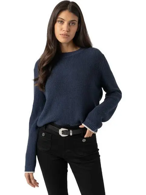 SAINT + SOFIA Remy Crop Sweater - Navy