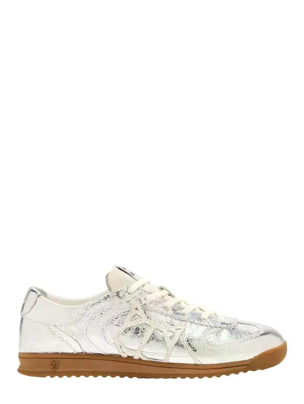 NAKED WOLFE Metallic Lace-up Sneakers - Silver