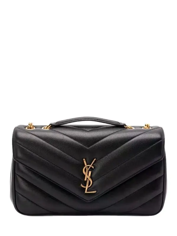 Saint Laurent Loulou Medium In Matelassé Lambskin Bag - Black