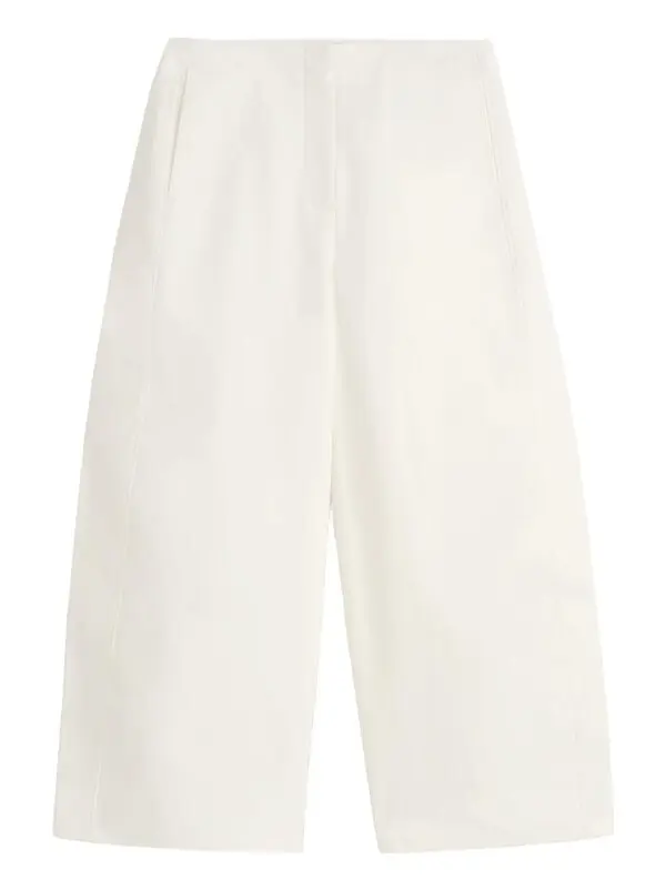 Cos Cropped Barrel-leg Pima Cotton Pants - White
