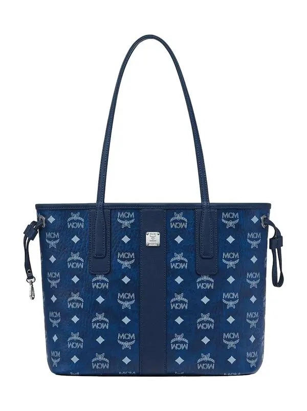 Mcm Small Liz Shopper - Blue Visetos