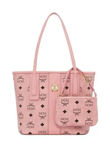 Mcm Small Liz Shopper In Visetos - Pink