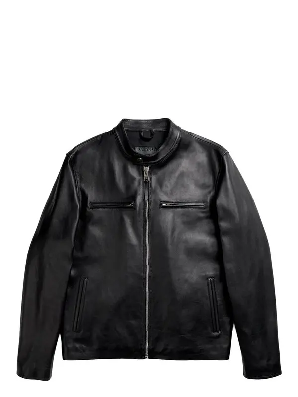 LAST WOLF Wheeler Peak Racer Leather Jacket - Black