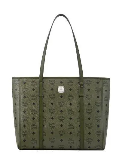 Mcm Toni Top-zip Shopper - Green
