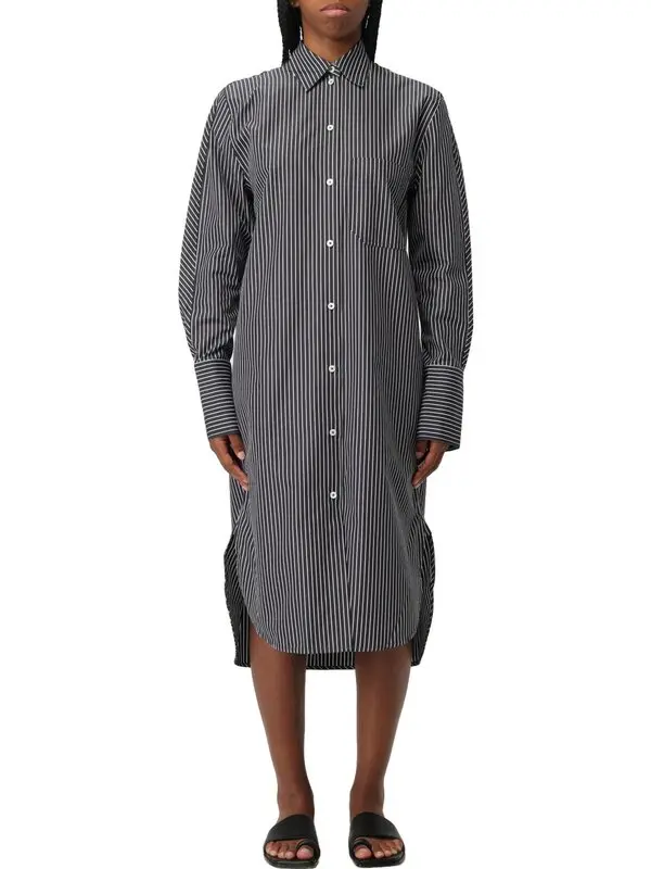 TOTEME Striped Shirt Dress - Black