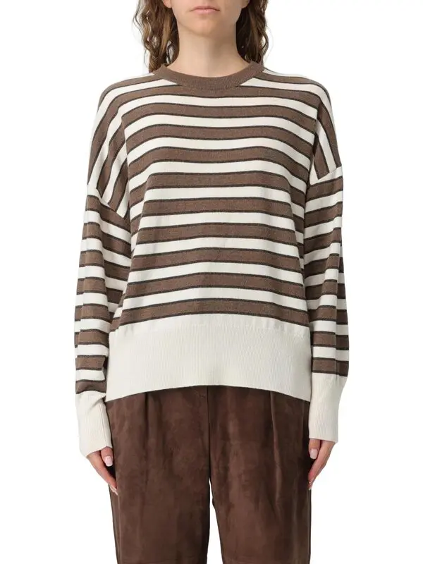 Brunello Cucinelli Striped Pullover Sweater - Brown
