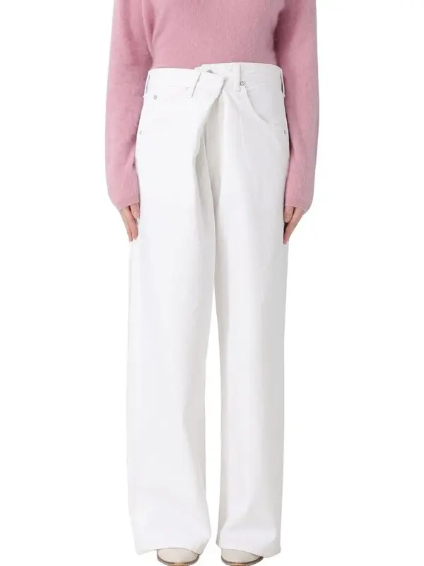 AGOLDE Wide Leg Trousers - Cream
