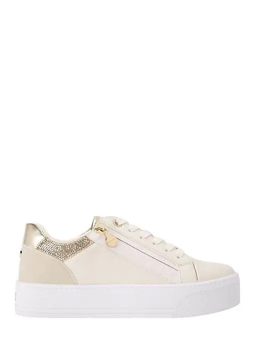 Carvela Faux-leather Low-top Trainers - Beige Comb