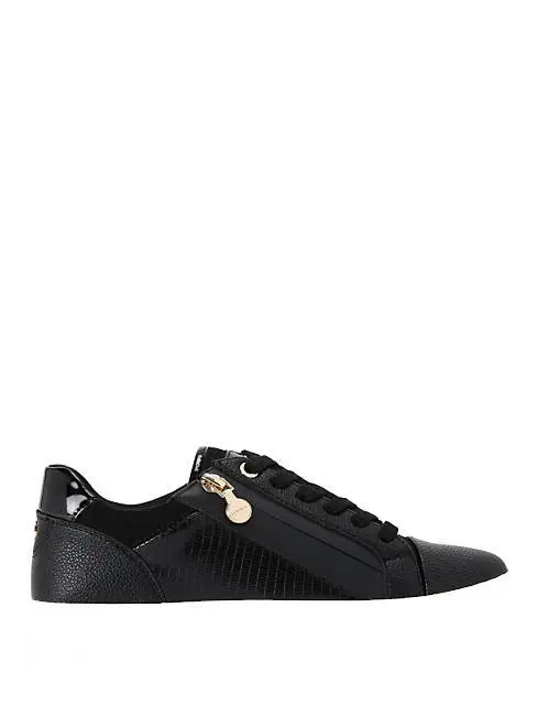 Carvela Faux-leather Low-top Trainers With Zip - Black