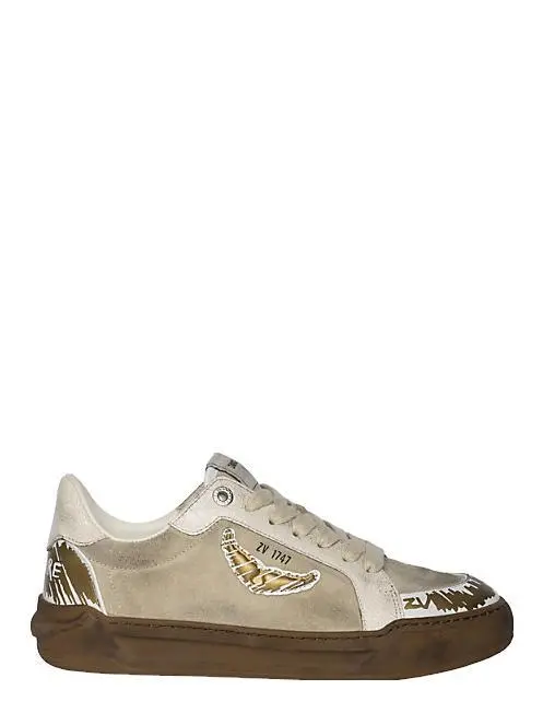 Zadig&Voltaire Fly Wings Leather Low-top Trainers - Clay