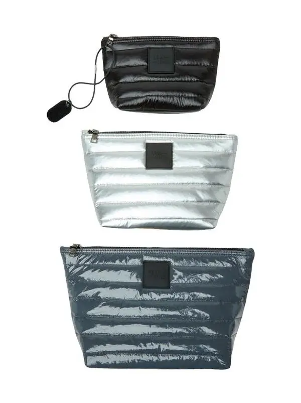 THINK ROYLN Travel Trio Organizational Pouches - Carbon/ Pearl Silver Black