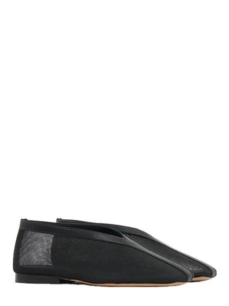 MANSUR GAVRIEL Square Toe Flat - Black Mesh