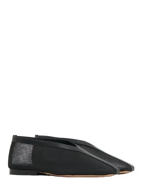 MANSUR GAVRIEL Square Toe Flat - Black