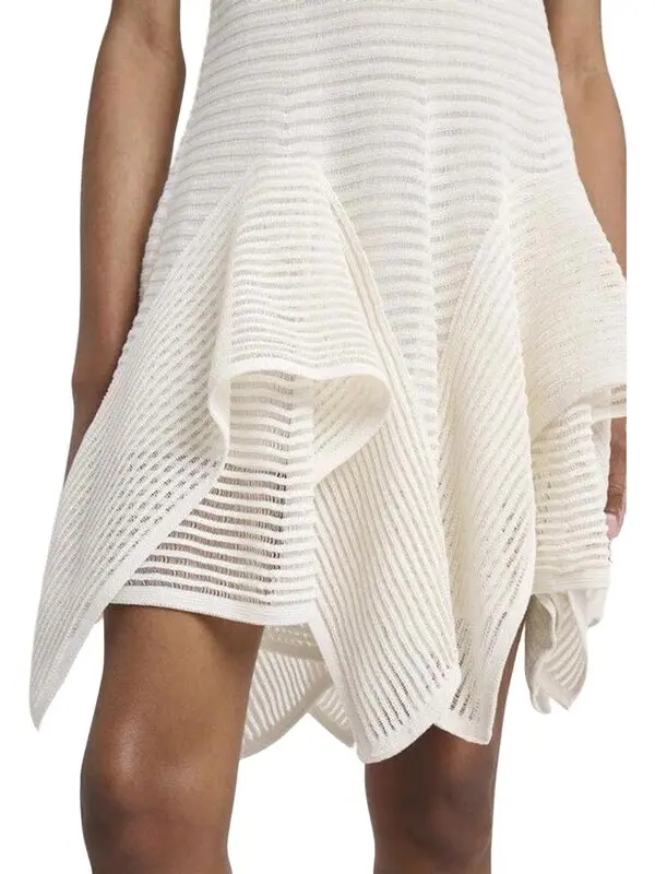 Alaïa Ladder Knit Sleeveless Midi Dress - White