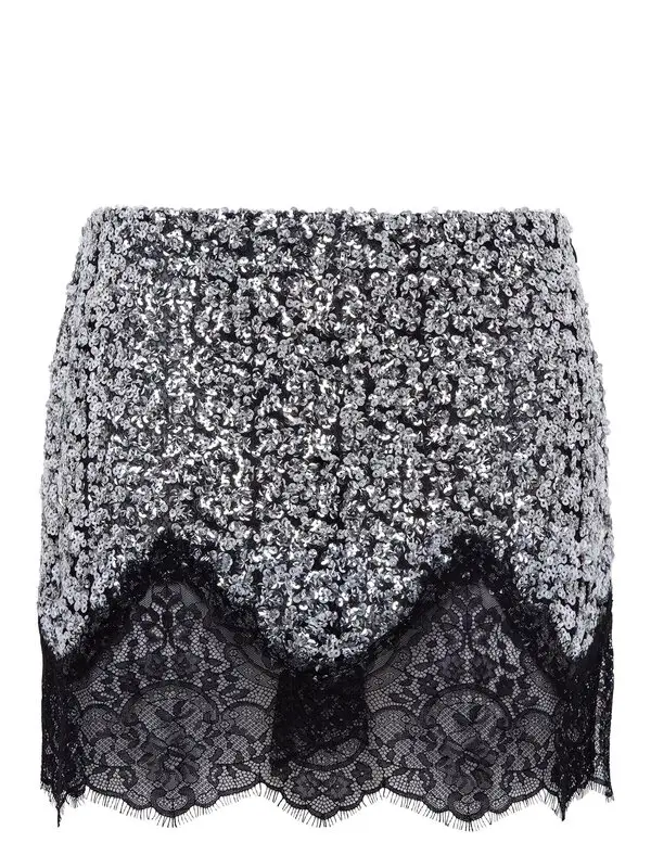 SIEDRES Sequined Mini Skirt - Silver