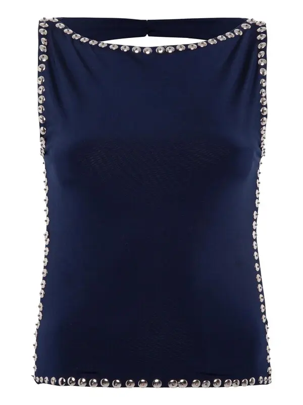 SIEDRES Zelna Studded Tank Top - Navy