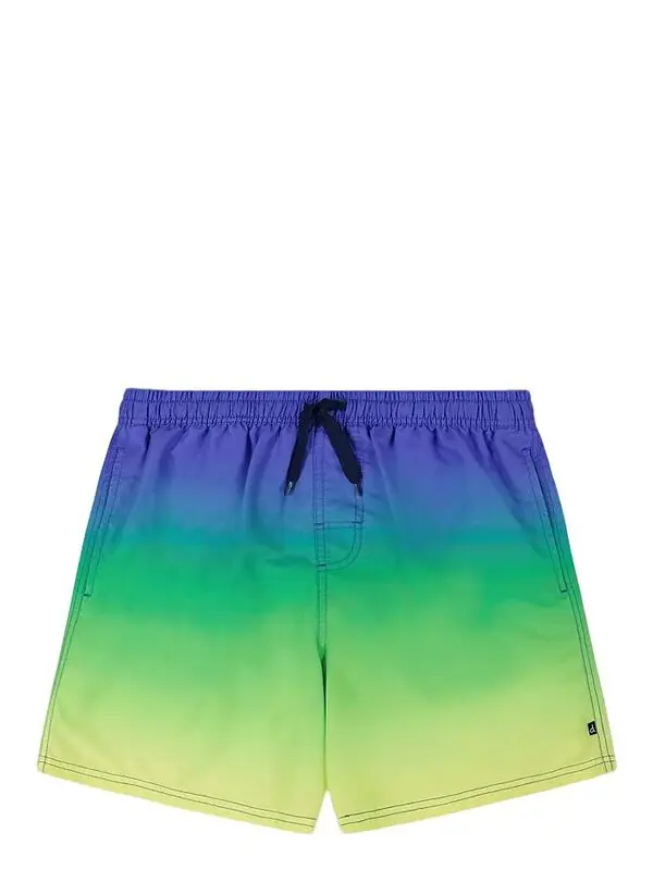 DEUX PAR DEUX Gradient Swim Trunks - Blue/green/and Lime Gradient