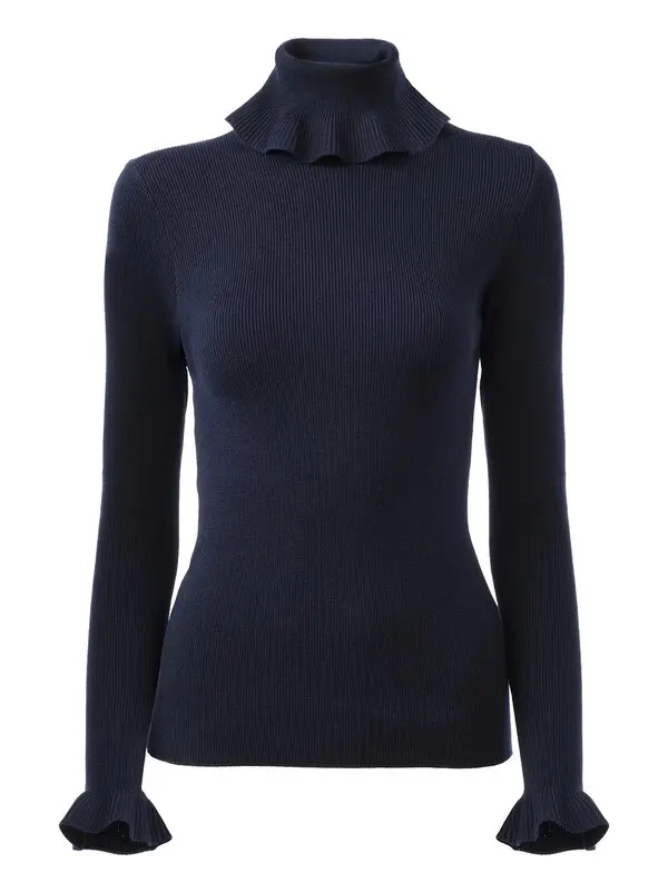 Chloé Fitted Turtleneck Jumper - Navy