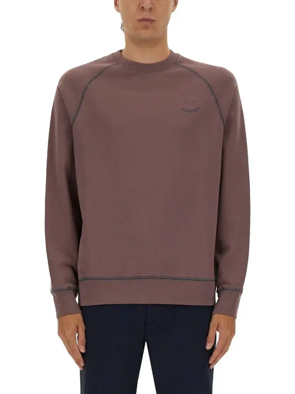 Paul Smith Sweatshirt With Ps Happy Embroidery - Purple