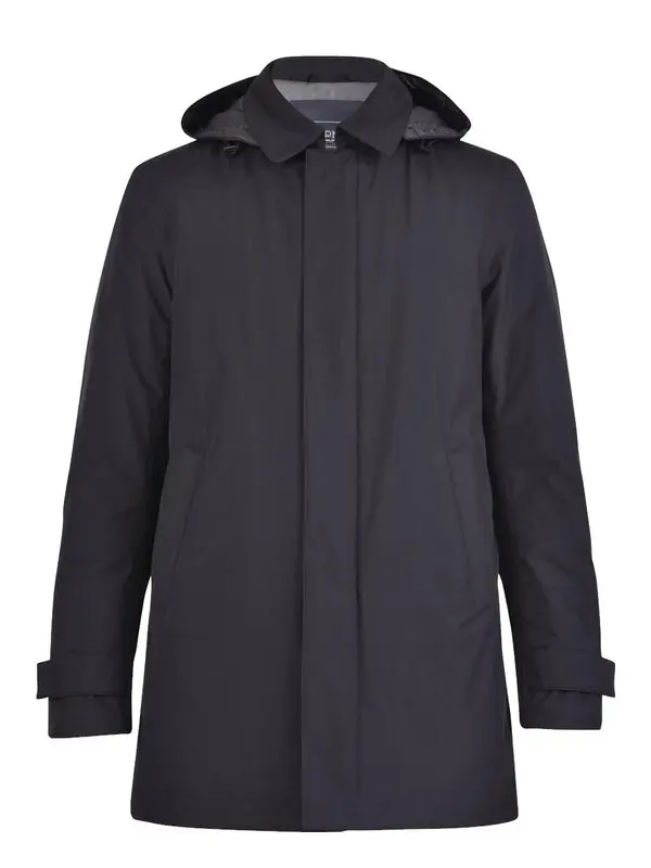 Herno Nylon Padded Three-quarter Coat - Black