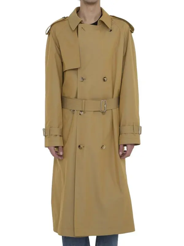 Burberry Long Gabardine Trench Coat - Beige