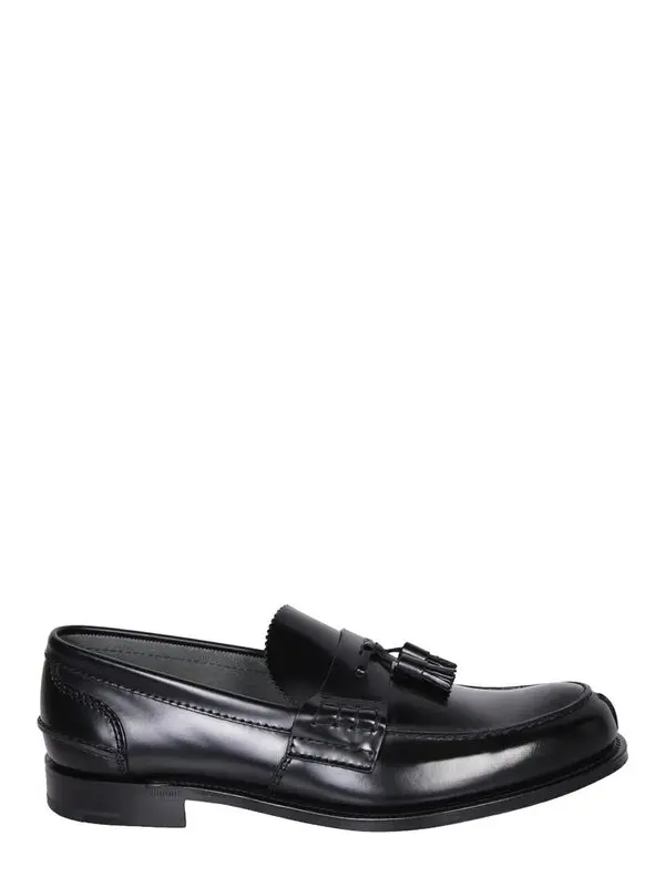 Church's Leather Loafers With Tassels - Black
