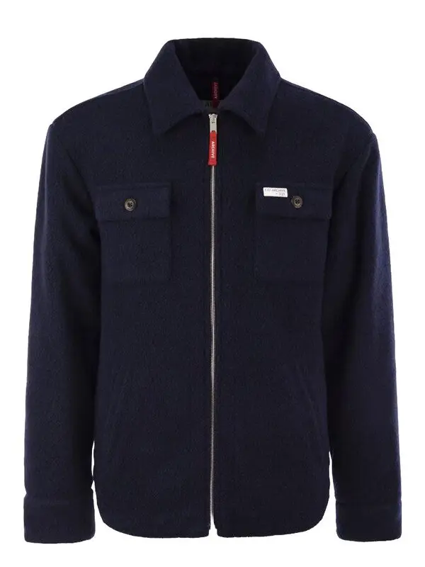 FAY Wool Overshirt Archive - Navy Blue