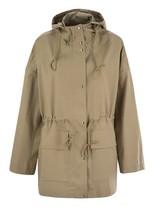 Moncler Gaillon Cotton Hooded Parka - Beige