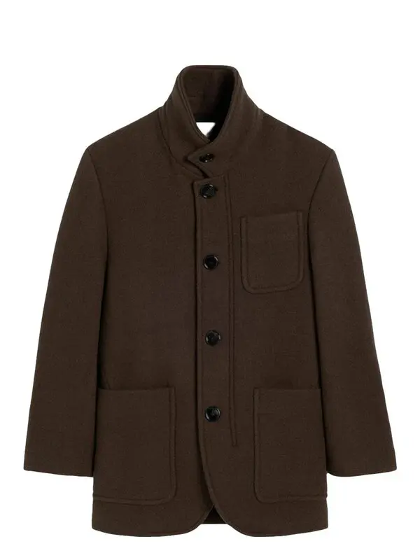Ami Virgin Wool Coat - Dark Coffee