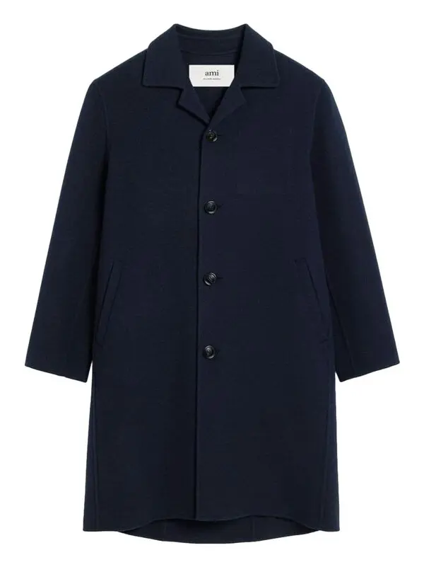 Ami Felted Wool-cashmere Coat - Blue