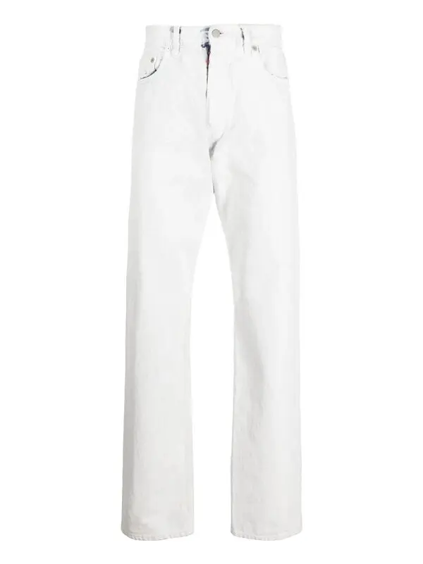 MAISON MARGIELA Painted Design Straight-leg Jeans - White Paint