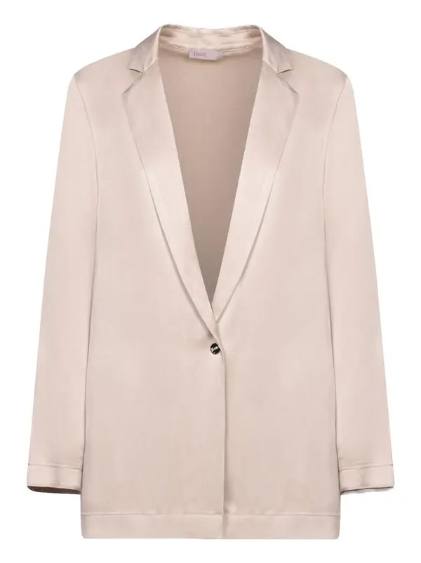Herno Fluid Jacket With One Front Button - Beige