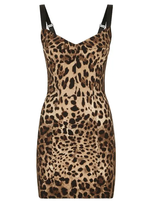 Dolce & Gabbana Sleeveless Corset Dress - Animal Print