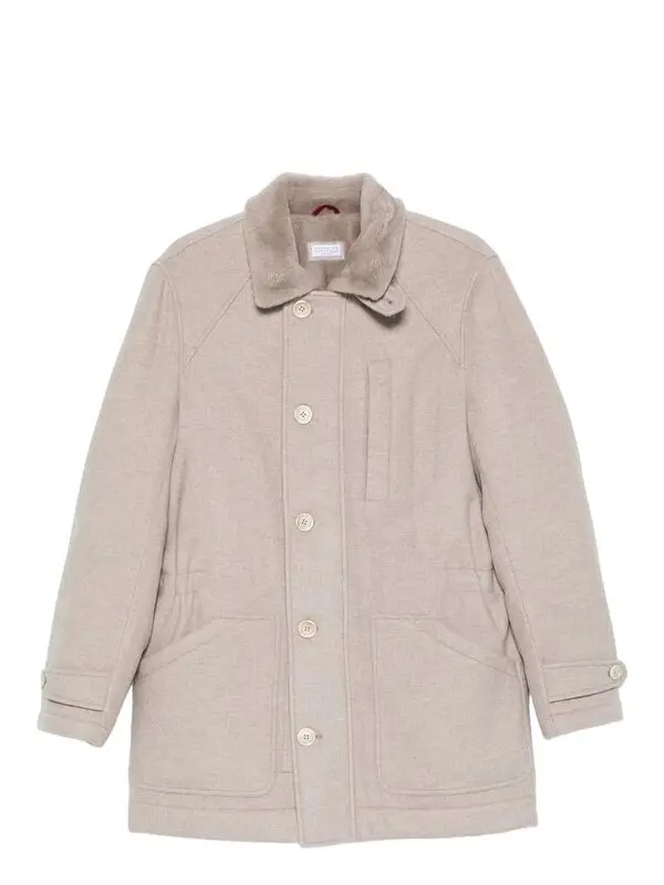 Brunello Cucinelli Fur-collar Coat - Beige
