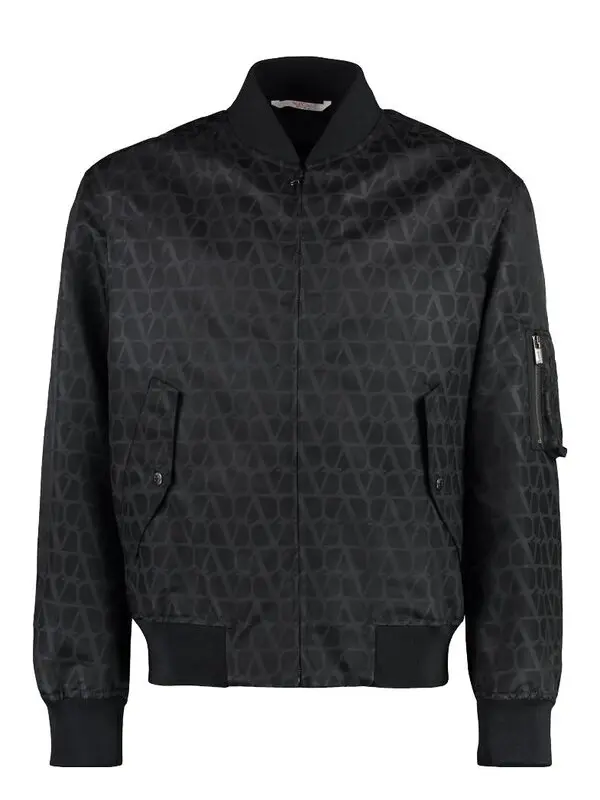 Valentino Garavani Nylon Toile Iconographe Bomber Jacket - Black