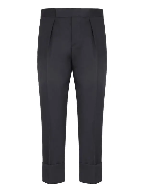 SAPIO Cropped Pleated Trousers - Black