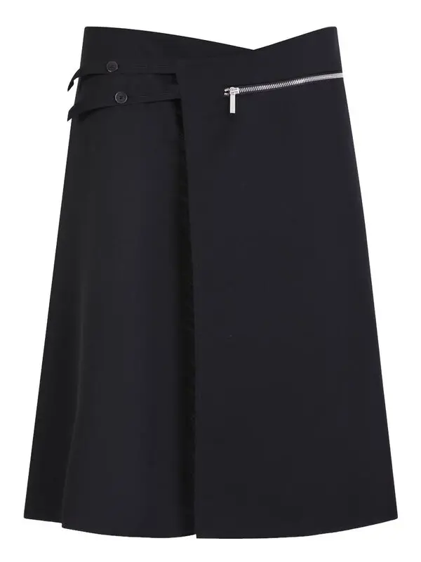 SAPIO Asymmetrical Wrap Skirt - Black