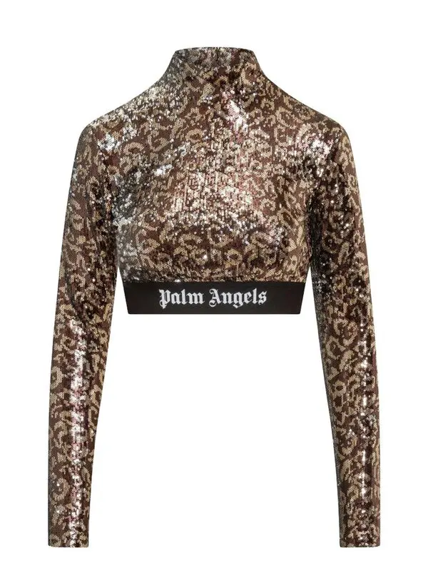 Palm Angels Sequin Top - Brown