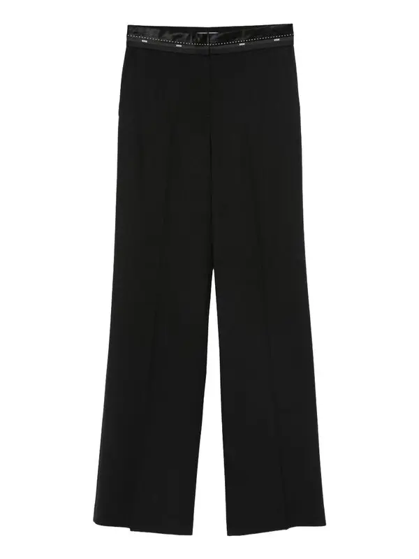 MSGM Branded Waistband Detail Trousers - Black