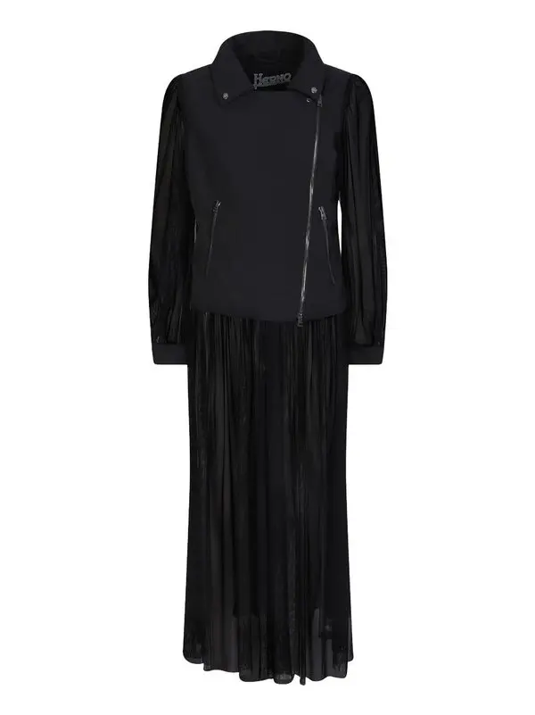 Herno Nylon And Tulle Coat - Black