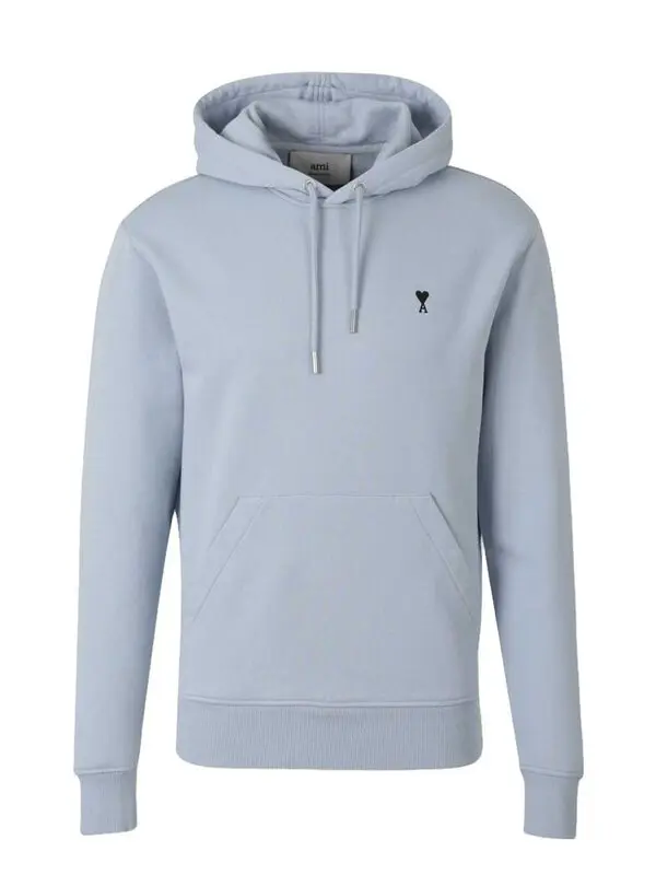 Ami Cotton Fleece Hoodie - Blue