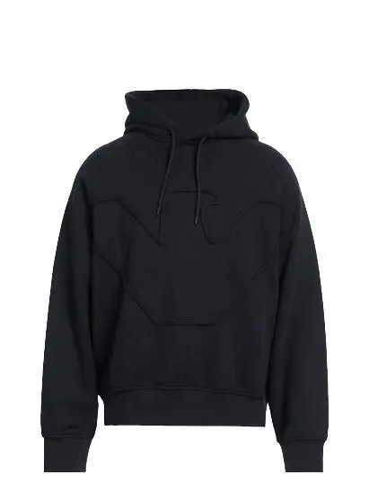 Emporio Armani Cotton Terry Embroidered Hoodie - Blue