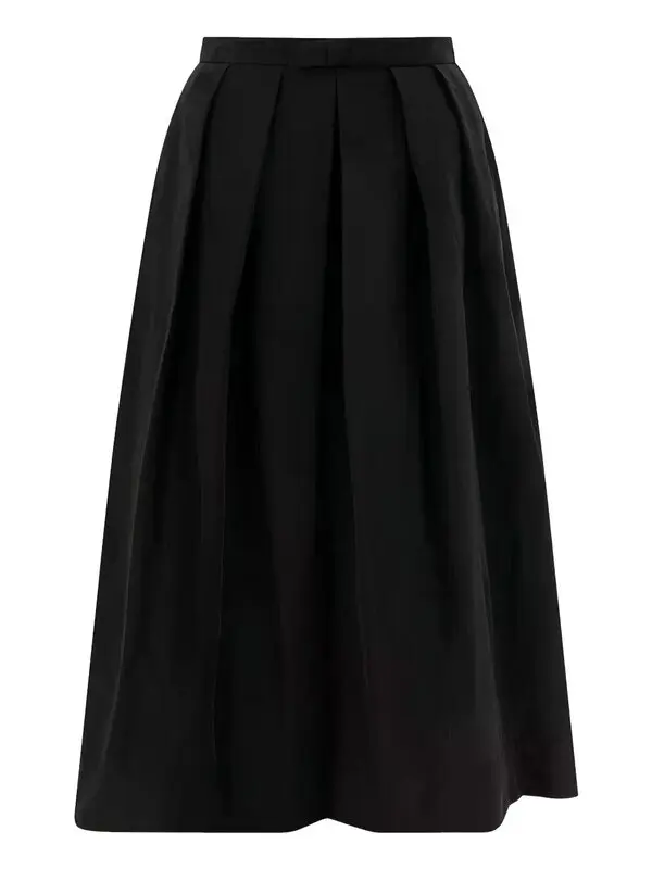 SANDBEIGE Pleated Midi Skirt - Black
